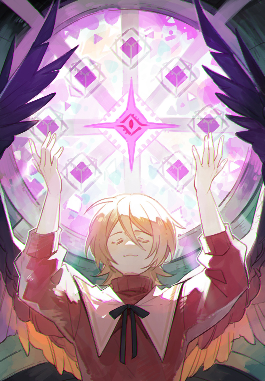Safebooru - 1boy :3 animification arms up bird boy bird wings bishounen ...