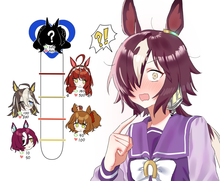 Safebooru - !? 6+girls animal ears aston machan (umamusume) baejimile ...