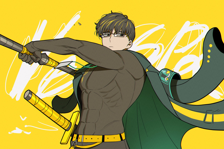 Safebooru - 1boy arm up black eyes black pants black shirt blonde ...