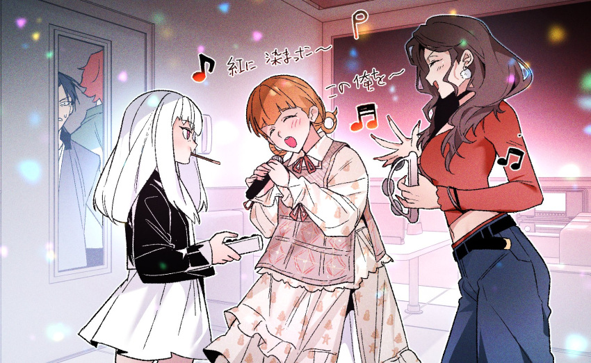 Safebooru - 2boys 3girls alternate costume annette fantine dominic belt ...