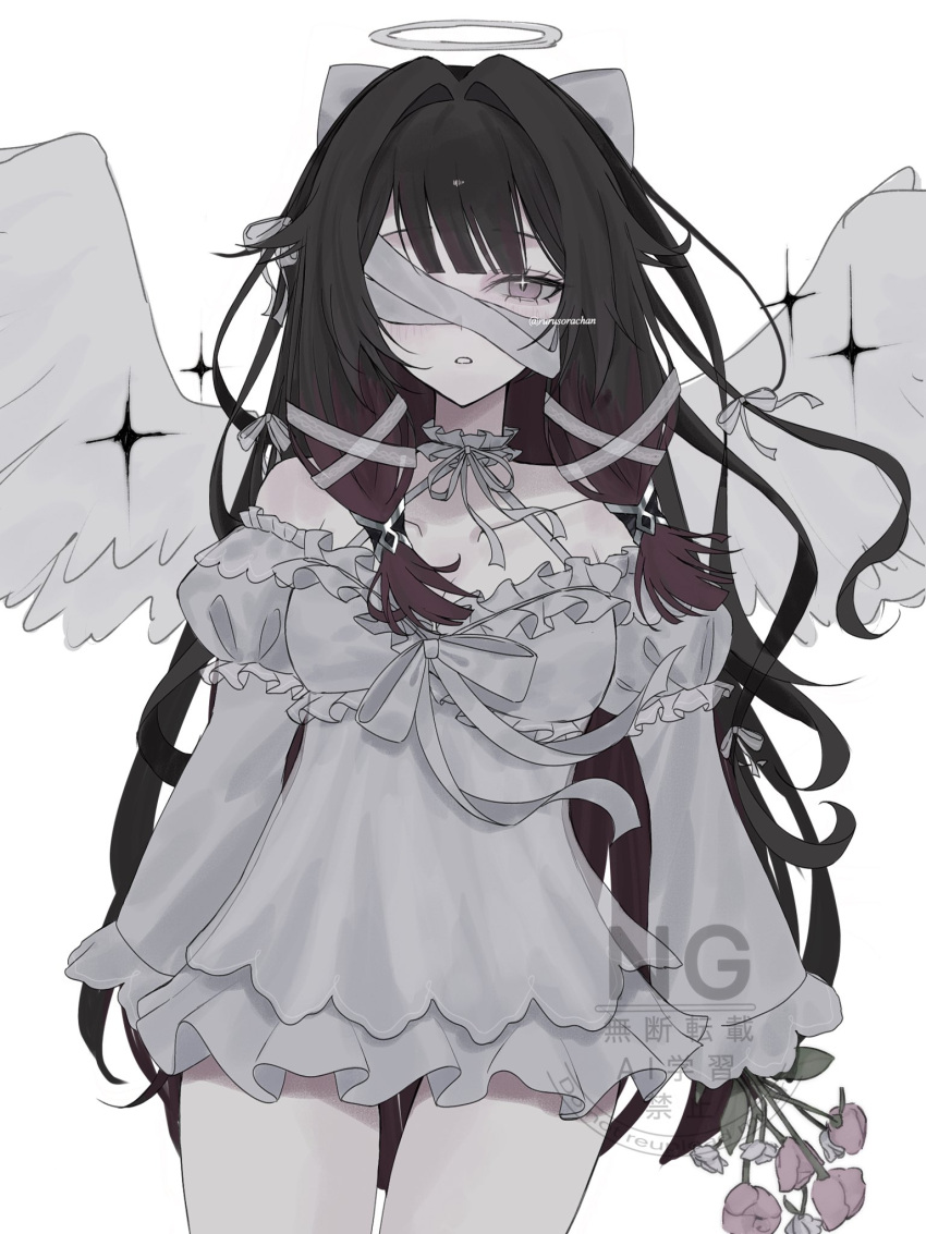 Safebooru - 1girl alternate costume bandage over one eye bare shoulders ...