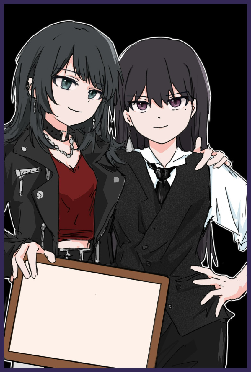 Safebooru - 2girls bang dream! bang dream! it's mygo!!!!! belt black background black belt black ...