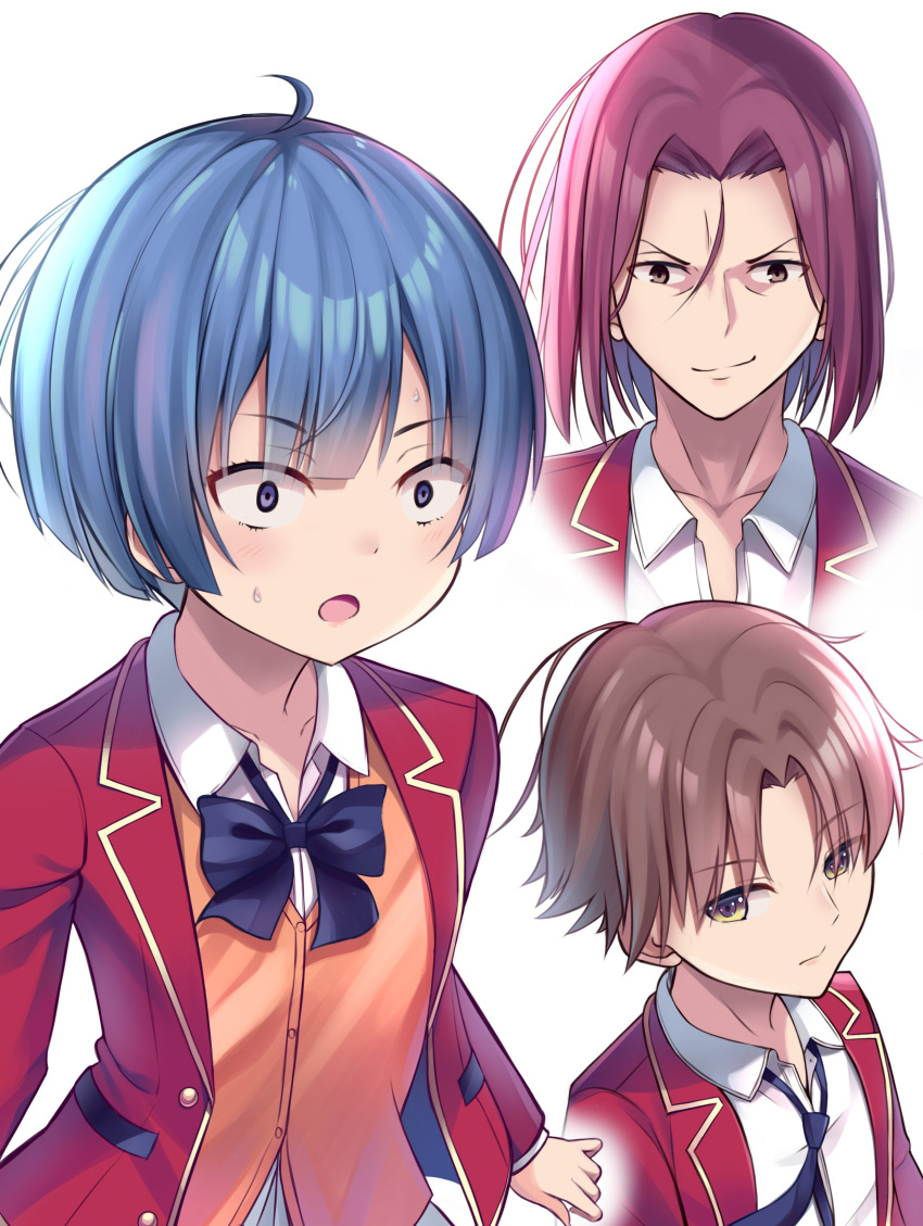 Safebooru - 1girl 2boys absurdres advanced nurturing high school uniform ayanokouji kiyotaka ...
