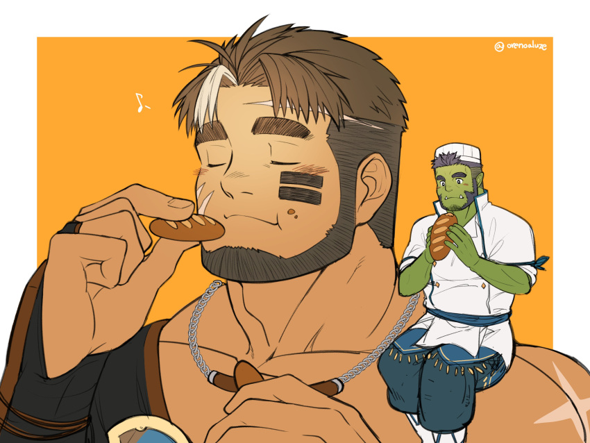 Safebooru - 2boys absurdres another eidos-r blush bread closed mouth ...