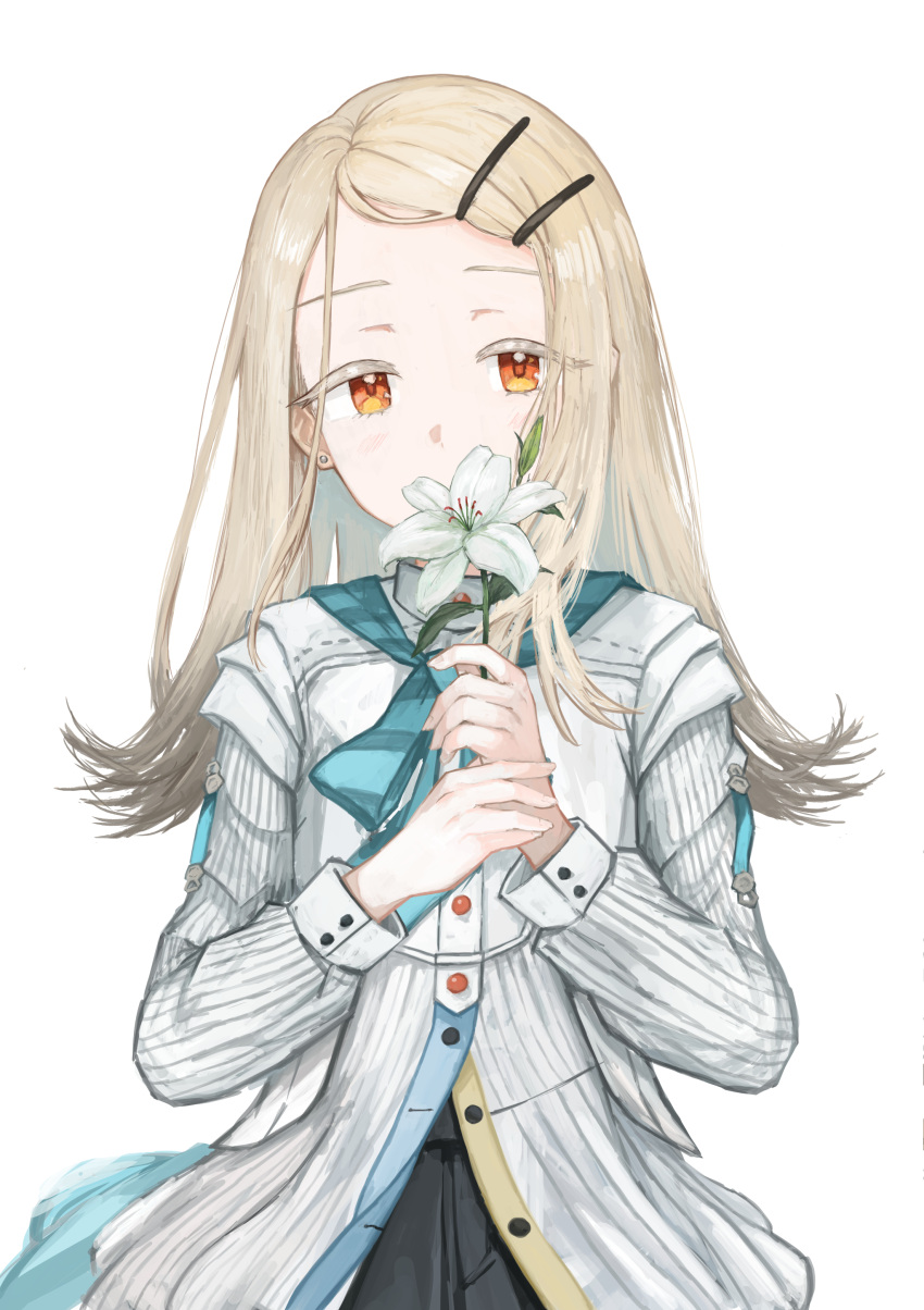 Safebooru - 1girl absurdres blonde hair blush flower gakuen idolmaster hair ornament hairclip ...