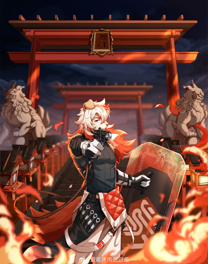 Safebooru - 1boy absurdres arknights black shirt chinese commentary ...