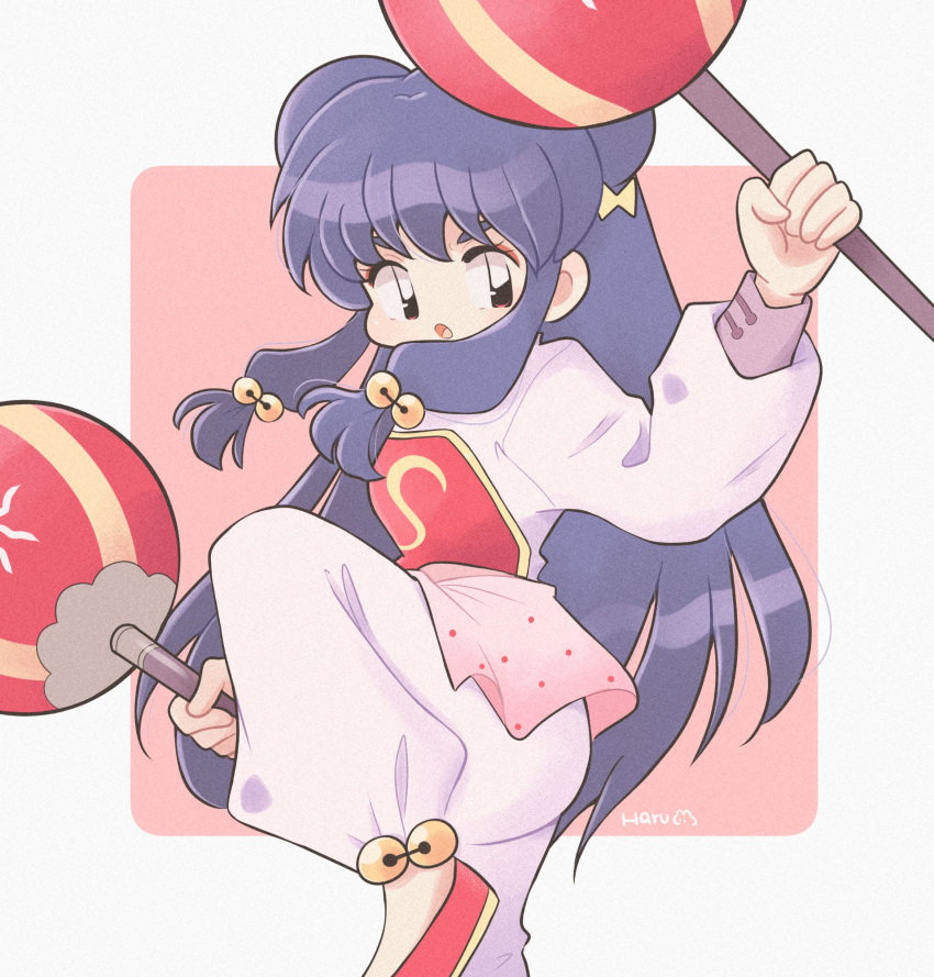 Safebooru - :o bell bow bowtie chinese clothes chui (weapon) clip ...