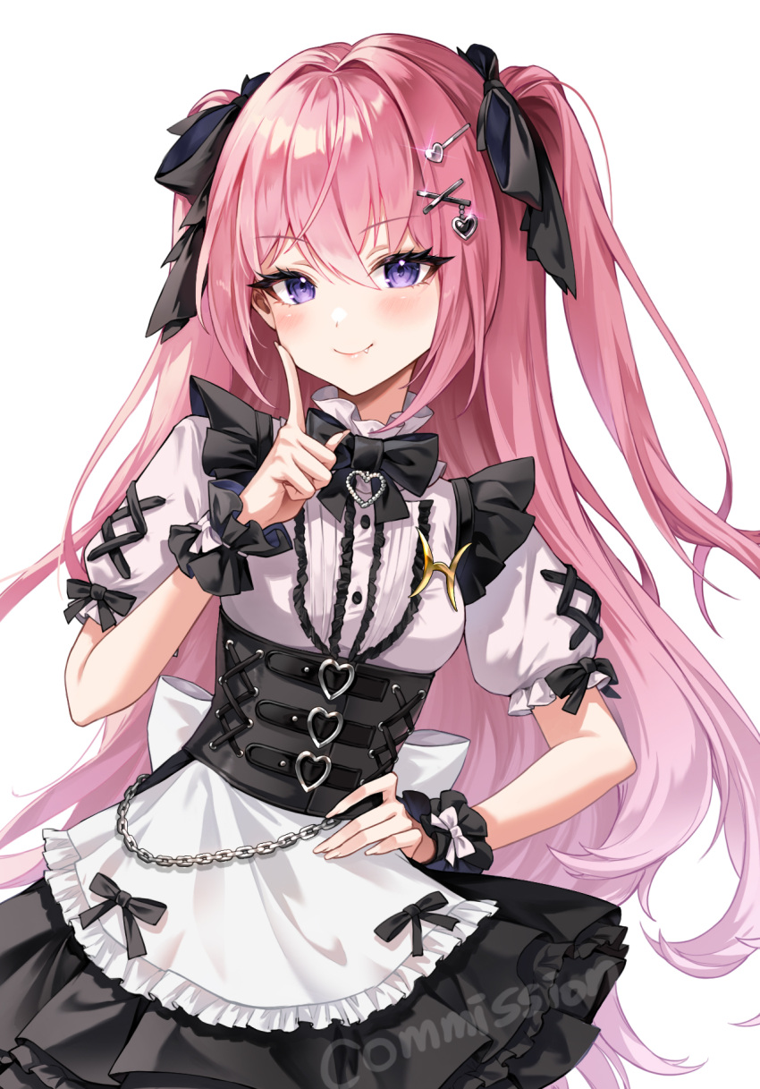 Safebooru 1girl Apron Black Bow Black Bowtie Black Corset Black 3244