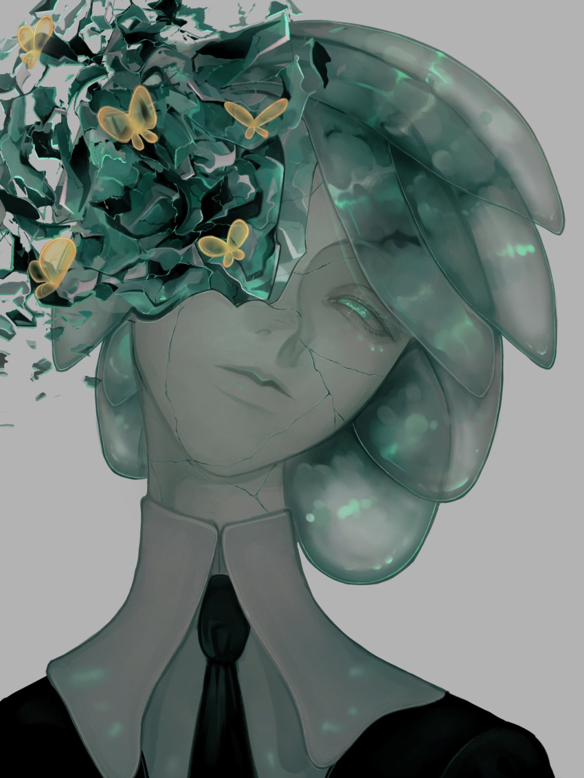 Safebooru - 1other androgynous black necktie breaking bug butterfly ...