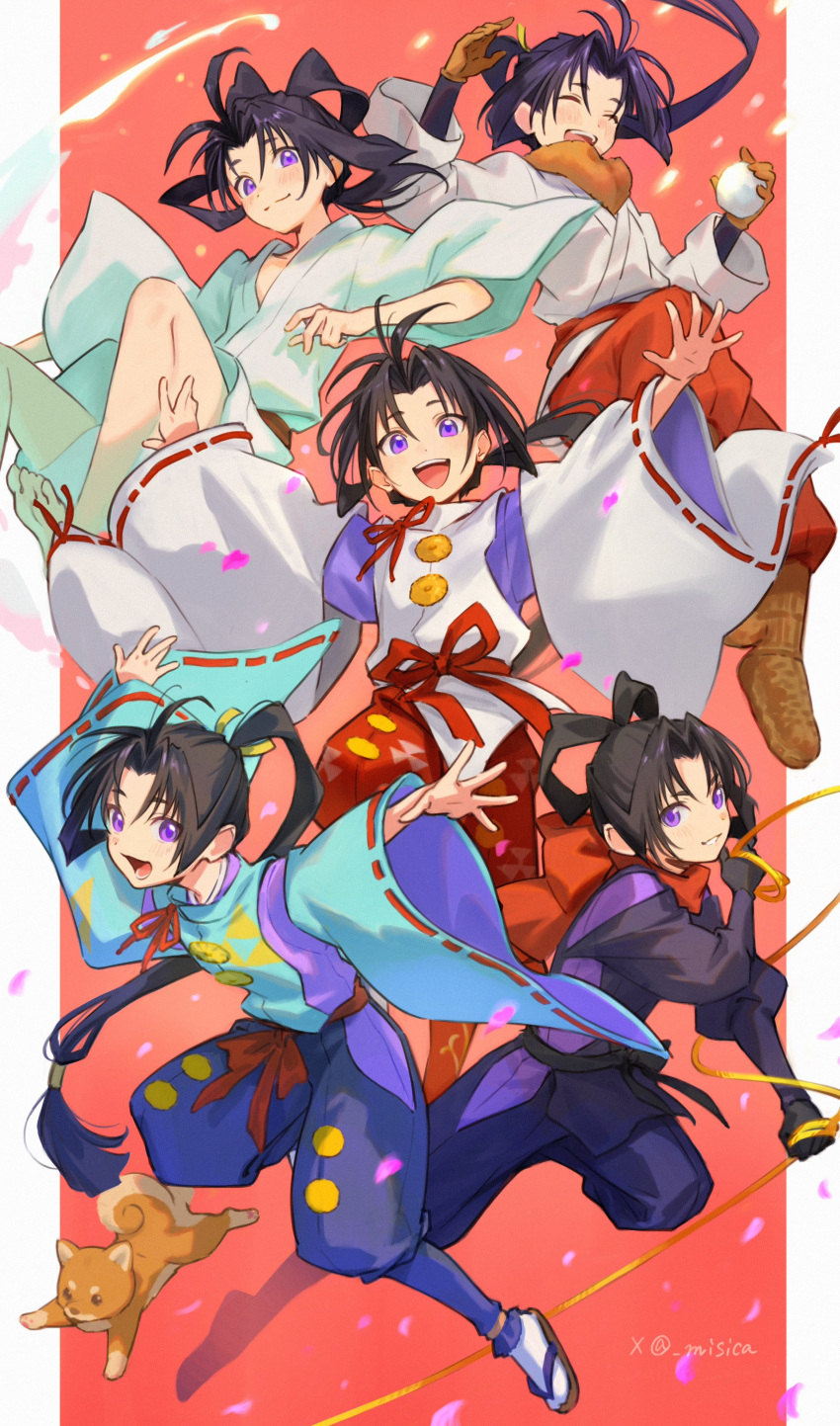 Safebooru - 1boy :d absurdres bare legs barefoot black gloves black ...