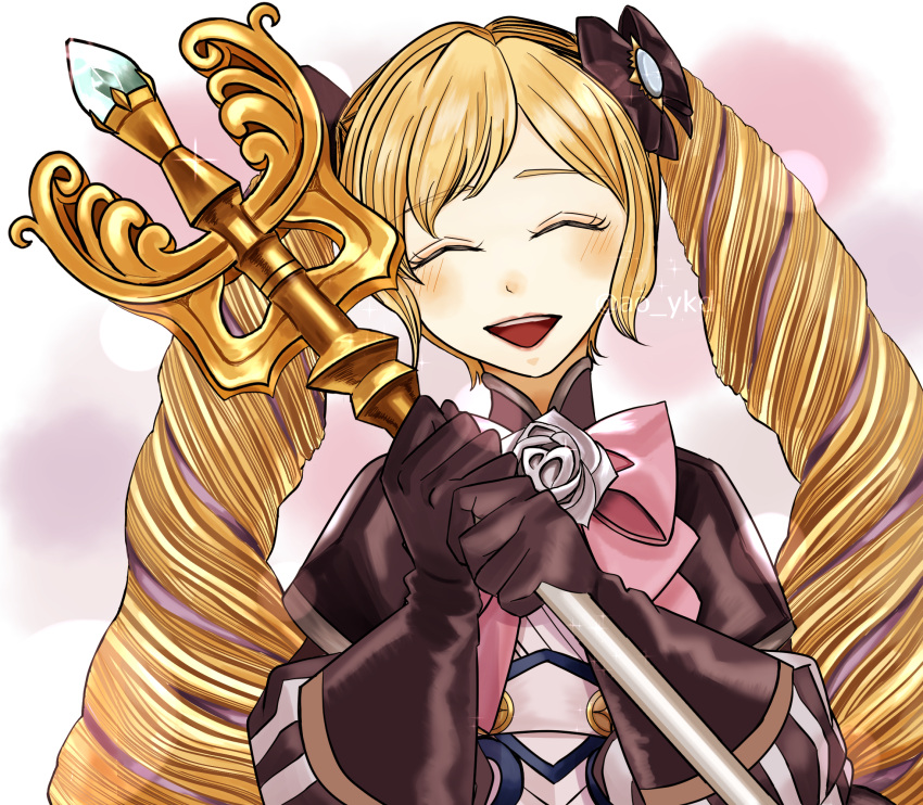 Safebooru - 1girl blemer-zyako blonde hair bow drill hair elise (fire ...