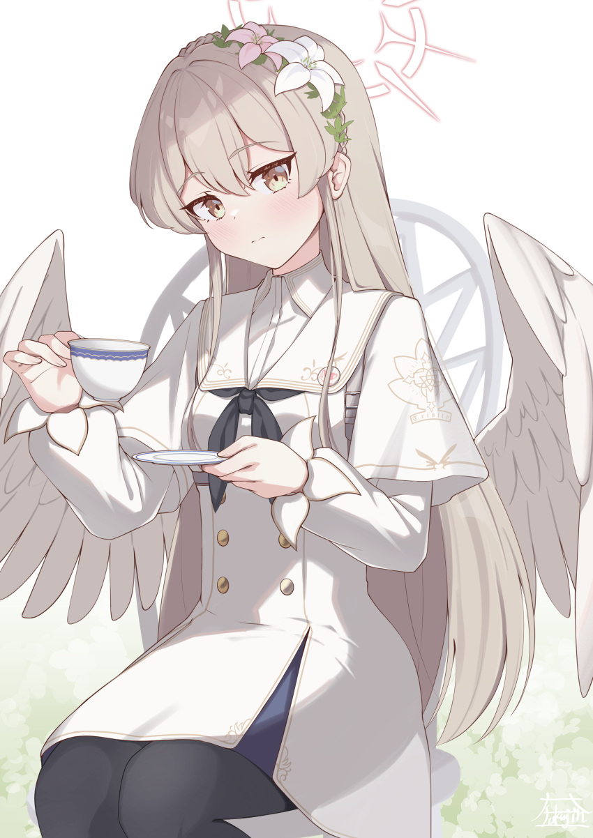 Safebooru - 1girl absurdres black neckerchief black pantyhose blue archive brown eyes brown hair ...