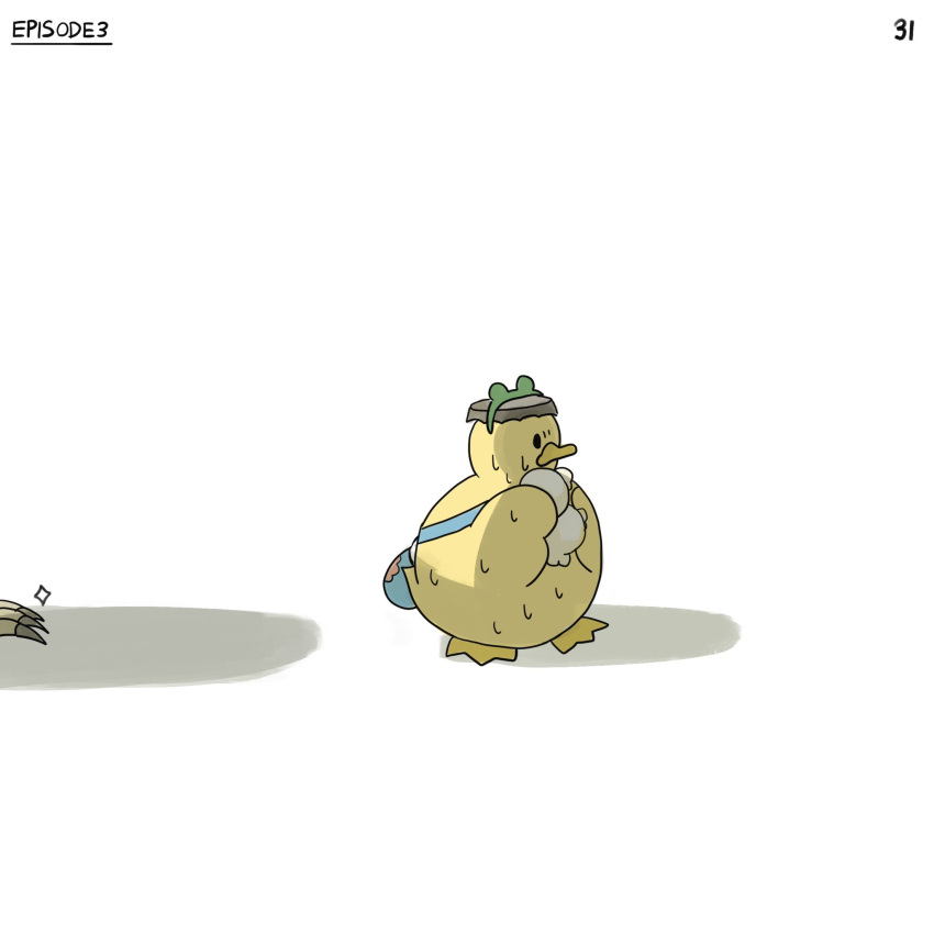 Safebooru - bag bird bottle cap diva (hyxpk) duck duckling english text food frog headband hat ...