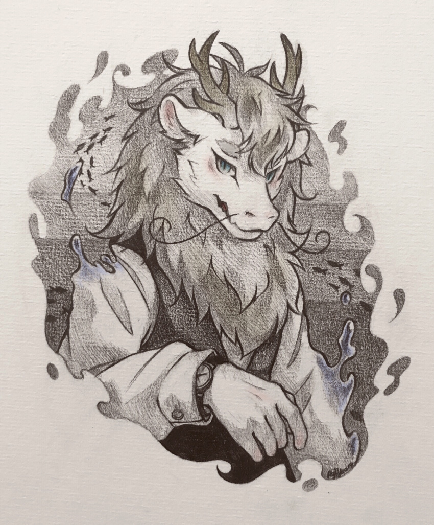 Safebooru - 1boy abby00531 ao lie (fei ren zai) black vest dragon boy dragon horns fei ren zai ...