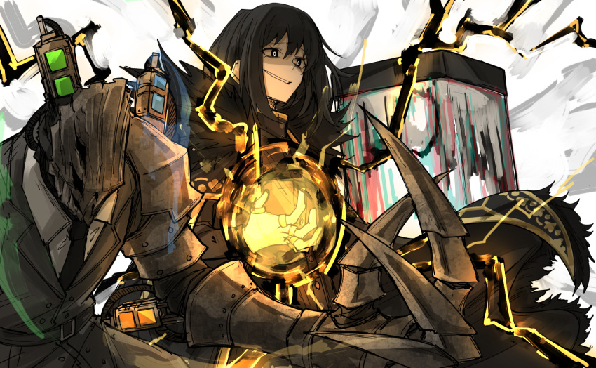 Safebooru - 1girl 2others arm armor baral (library of ruina) belt black ...