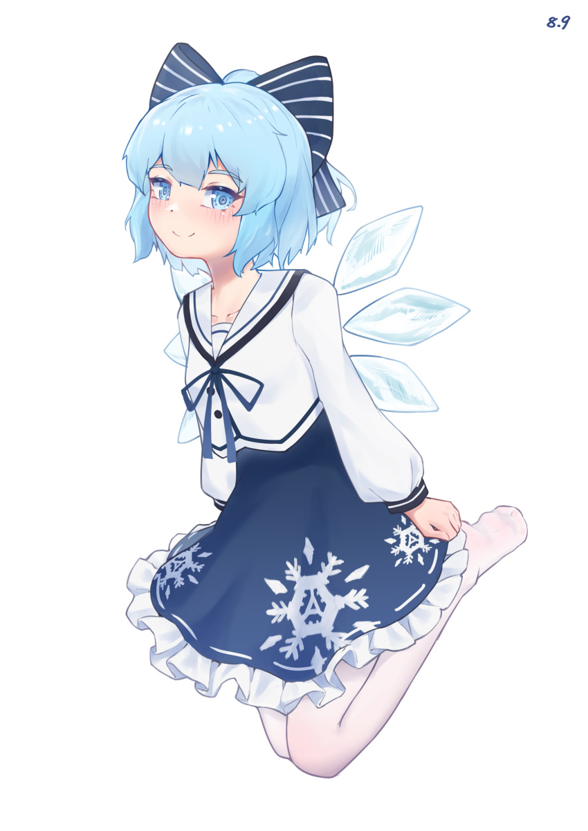 Safebooru - 1girl absurdres alternate costume blue bow blue eyes blue hair blue skirt bow ...