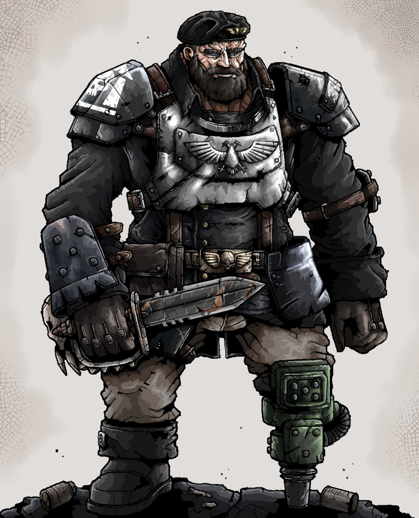 Safebooru - 1boy aquila (symbol) armor astra militarum beret black ...