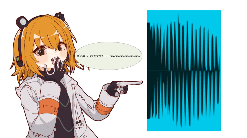 Safebooru - 1girl a.i. voice adachi rei audio visualizer black gloves black shirt gloves hair ...