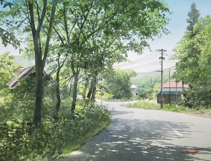 Safebooru - abe toshiyuki blue sky building commentary request day ...