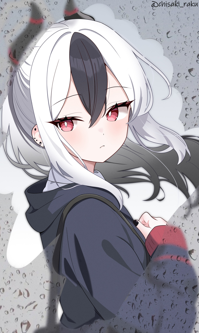 Safebooru - 1girl absurdres artist name black hair black hoodie black nails blue archive blush ...