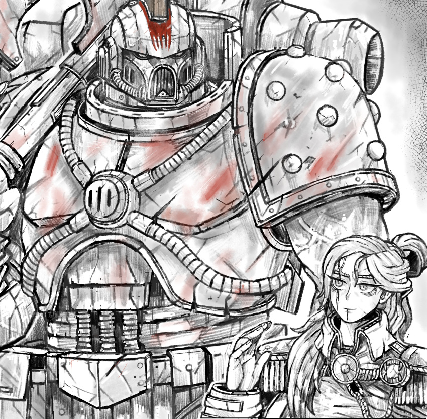 Safebooru - 1boy 1girl adeptus astartes aiguillette armor blood blood ...
