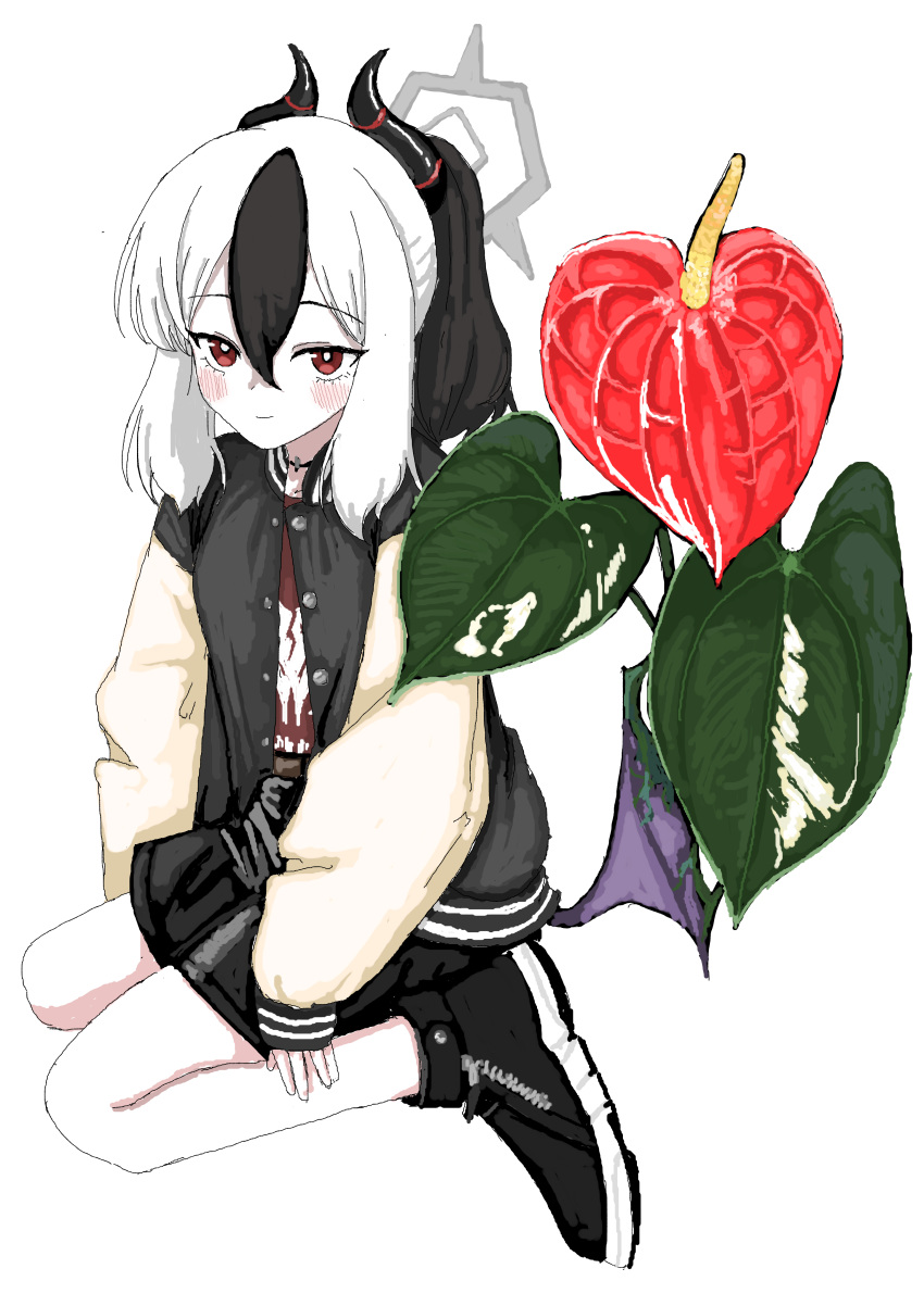 Safebooru - 1girl absurdres alternate costume black jacket black shoes black skirt blue archive ...