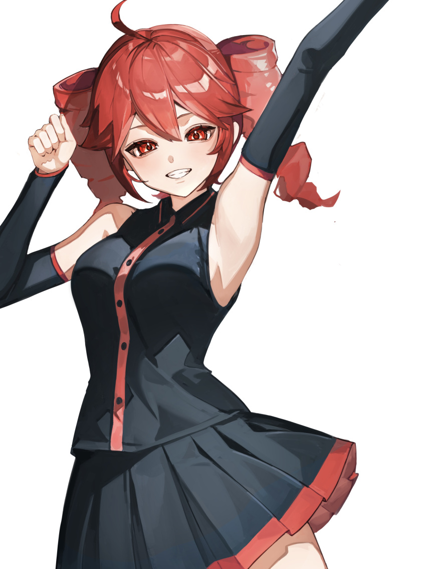 Safebooru 1girl Absurdres Ahoge Arm Up Armpits Bare Shoulders Black 4559