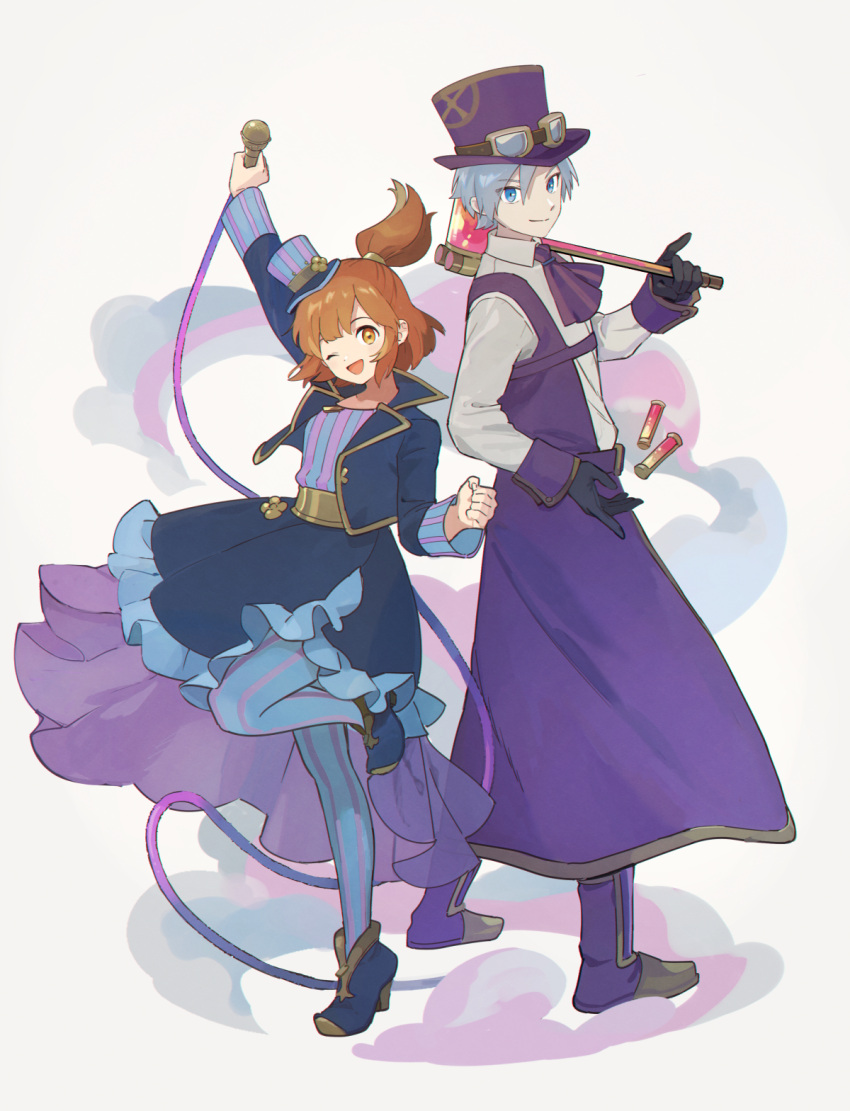 Safebooru - 1boy 1girl arle nadja ascot black gloves blue eyes brown eyes brown hair clenched ...