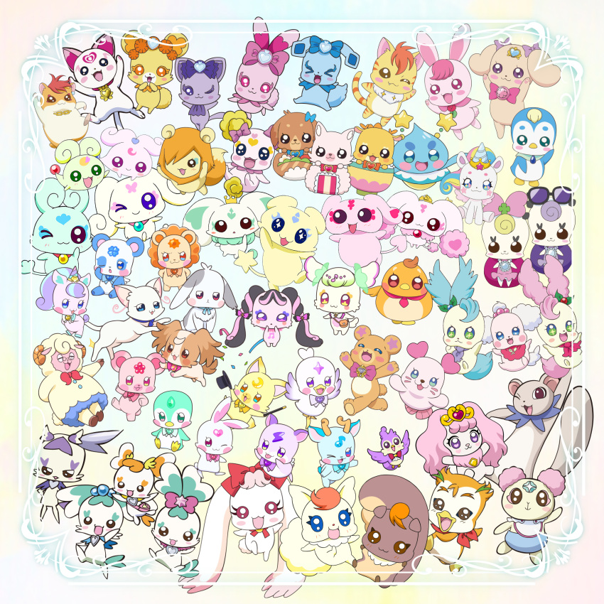Safebooru - alien aroma (go! princess precure) bear bib bird candy ...