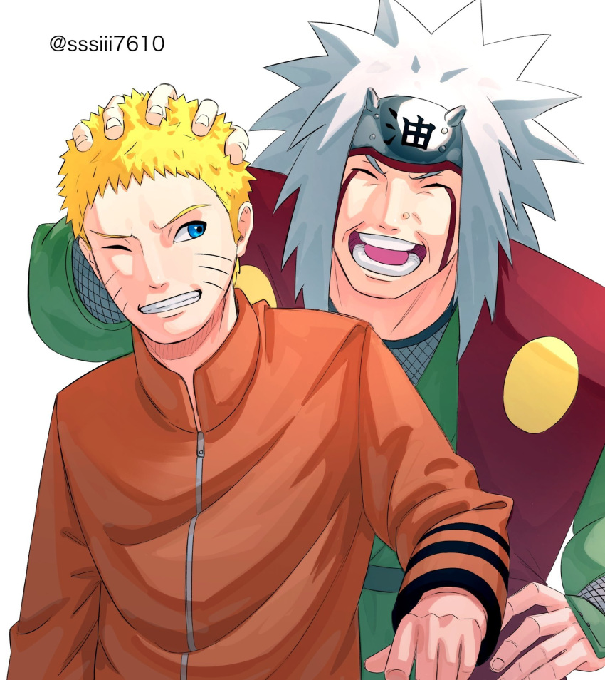 Safebooru - 2boys artist name blonde hair facial mark flak jacket ...