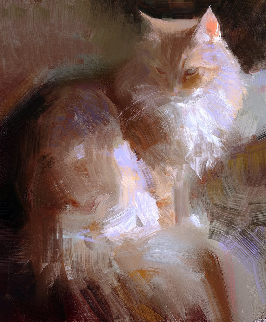 Safebooru - animal animal focus cat english commentary highres no humans orange cat original ...