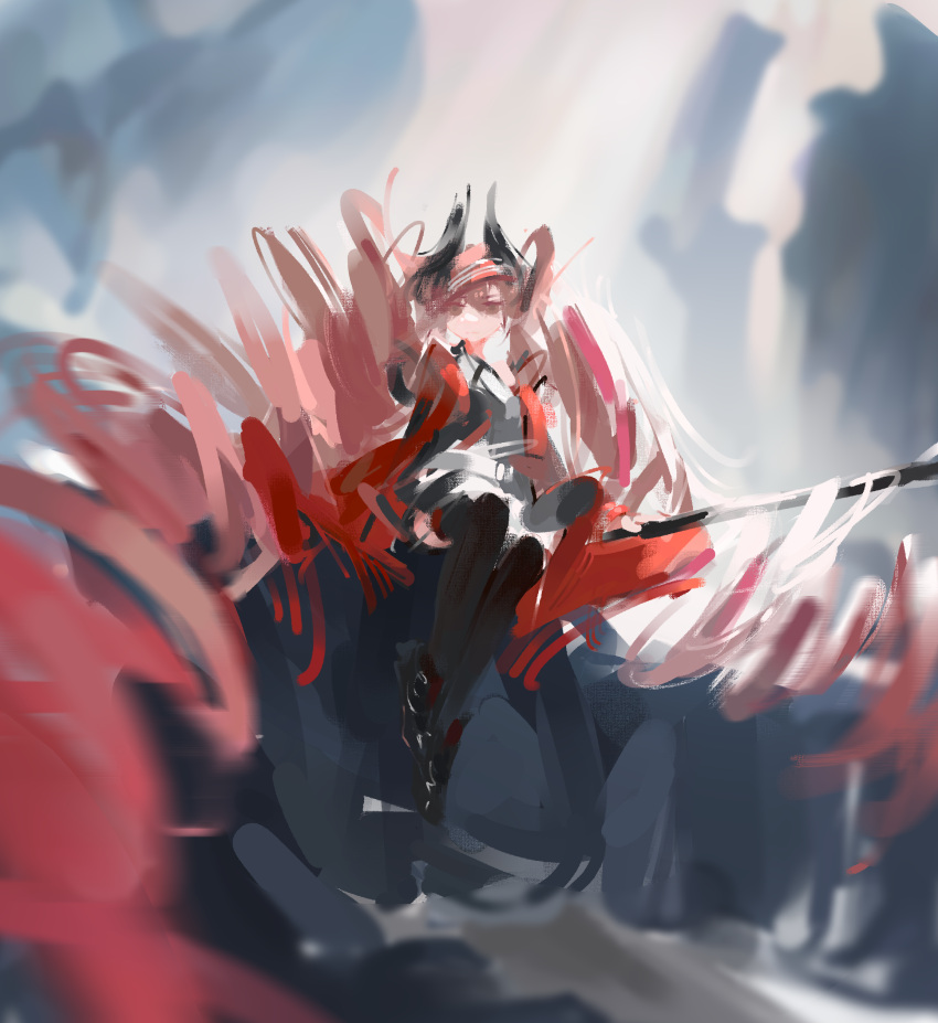 Safebooru - 1girl absurdly long hair absurdres angelina (arknights ...