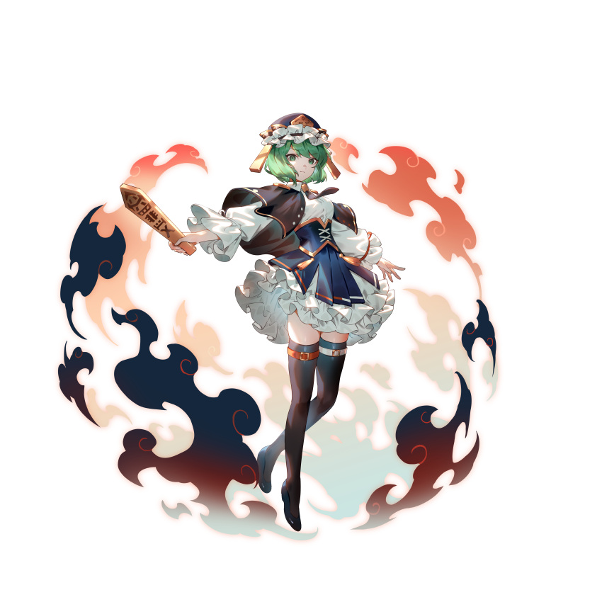 Safebooru - 1girl absurdres alternate costume belt black capelet black shoes black thighhighs ...