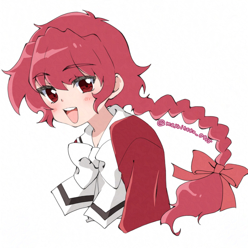 Safebooru - 1girl :d absurdres blush bow highres long hair looking at ...