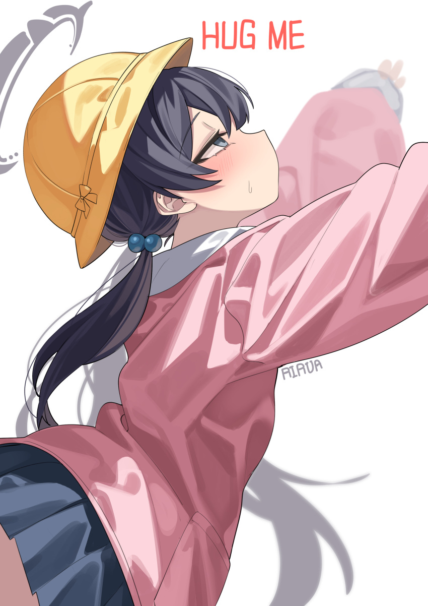 Safebooru - 1girl absurdres black hair black skirt blue archive english ...