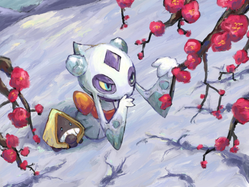 Safebooru - 1girl blue eyes branch cherry blossoms chinese commentary ...