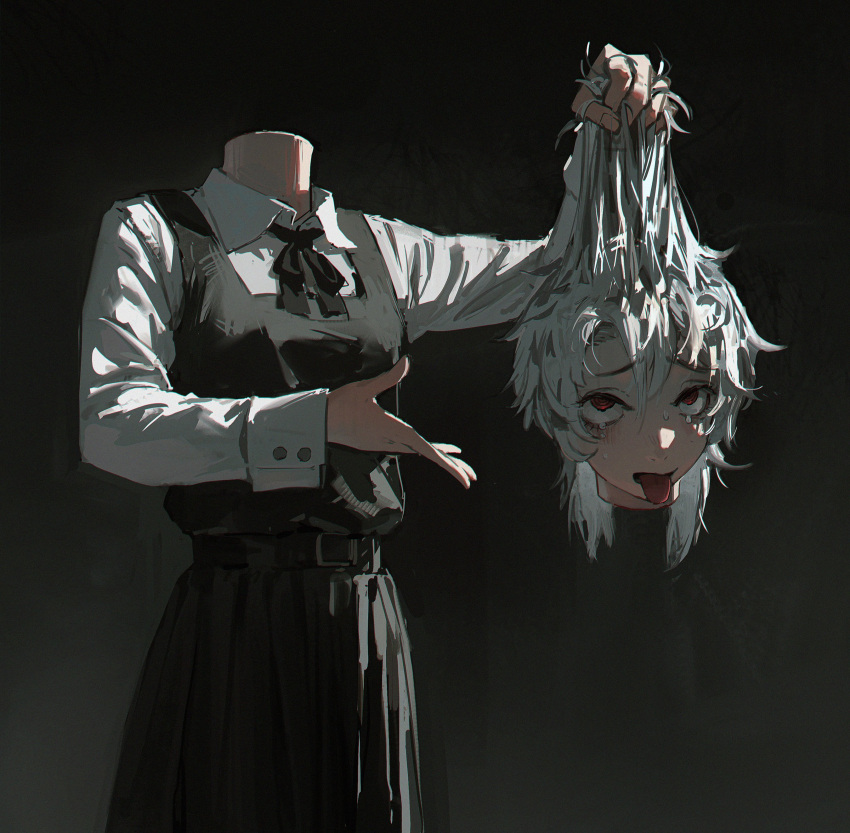 Safebooru - 1girl absurdres black dress chainsaw man collared shirt commentary dino ...