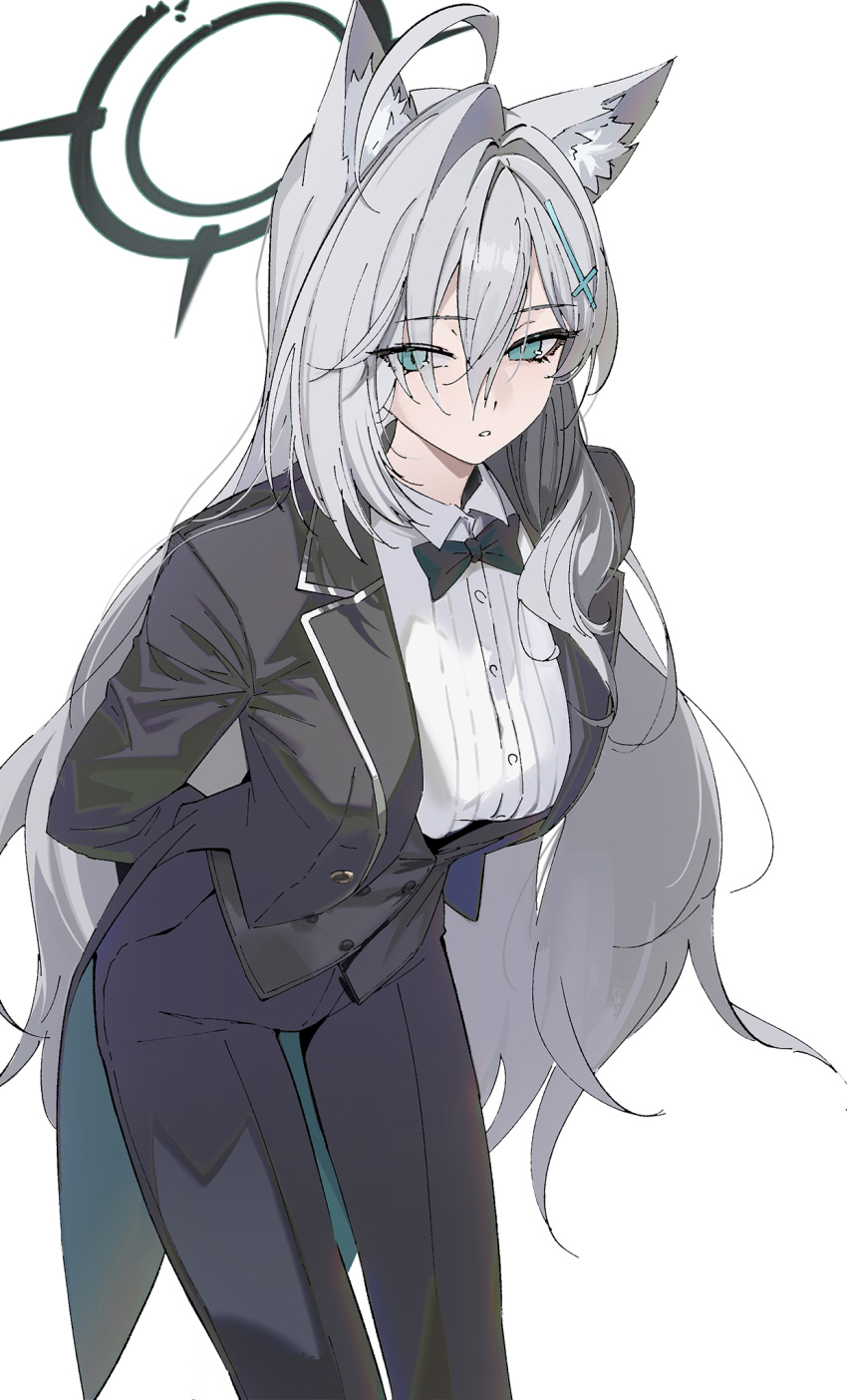 Safebooru - 1girl ahoge alternate costume animal ear fluff animal ears arms behind back black ...