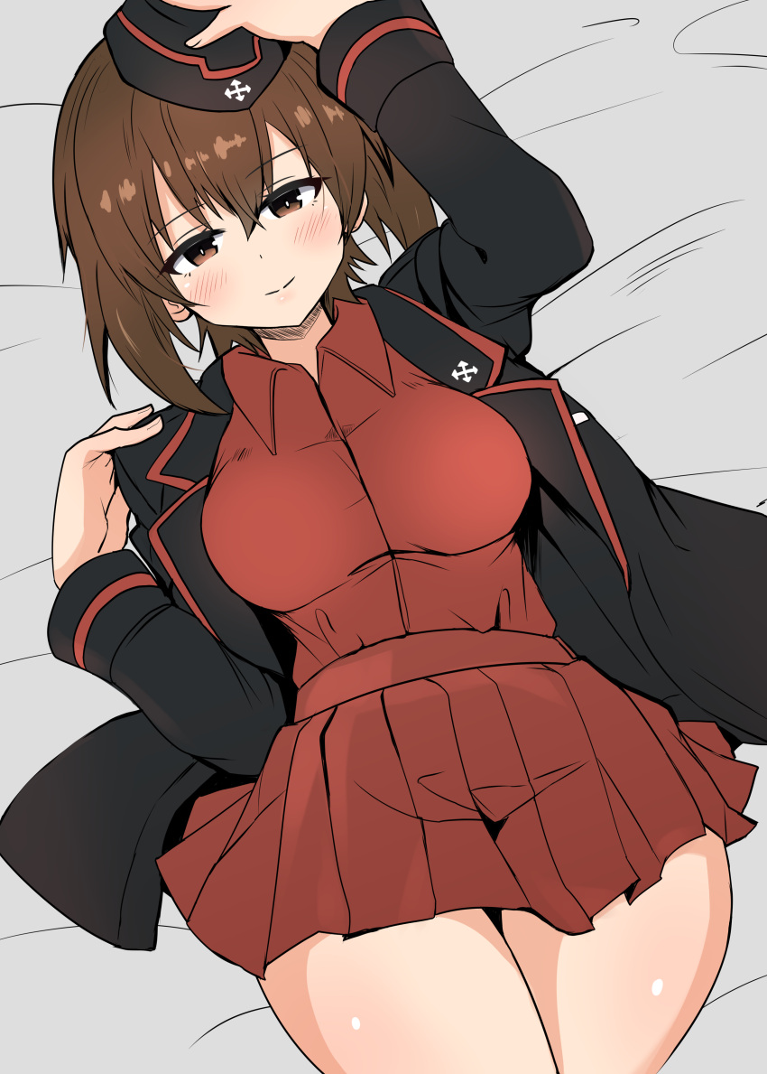 Safebooru - 1girl absurdres adjusting clothes adjusting headwear asyura kumo bed sheet black hat ...