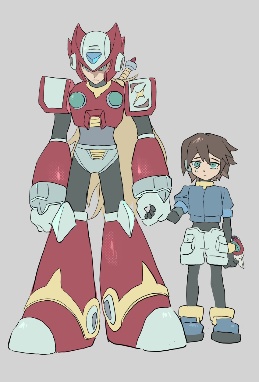 Safebooru - 1boy 1girl aile (mega man zx) android armor biometal black ...