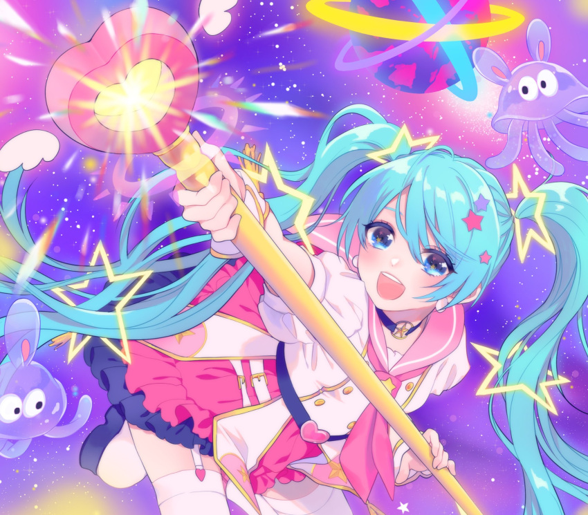 Safebooru - alien aqua hair blue eyes blush frilled skirt frills hair ...