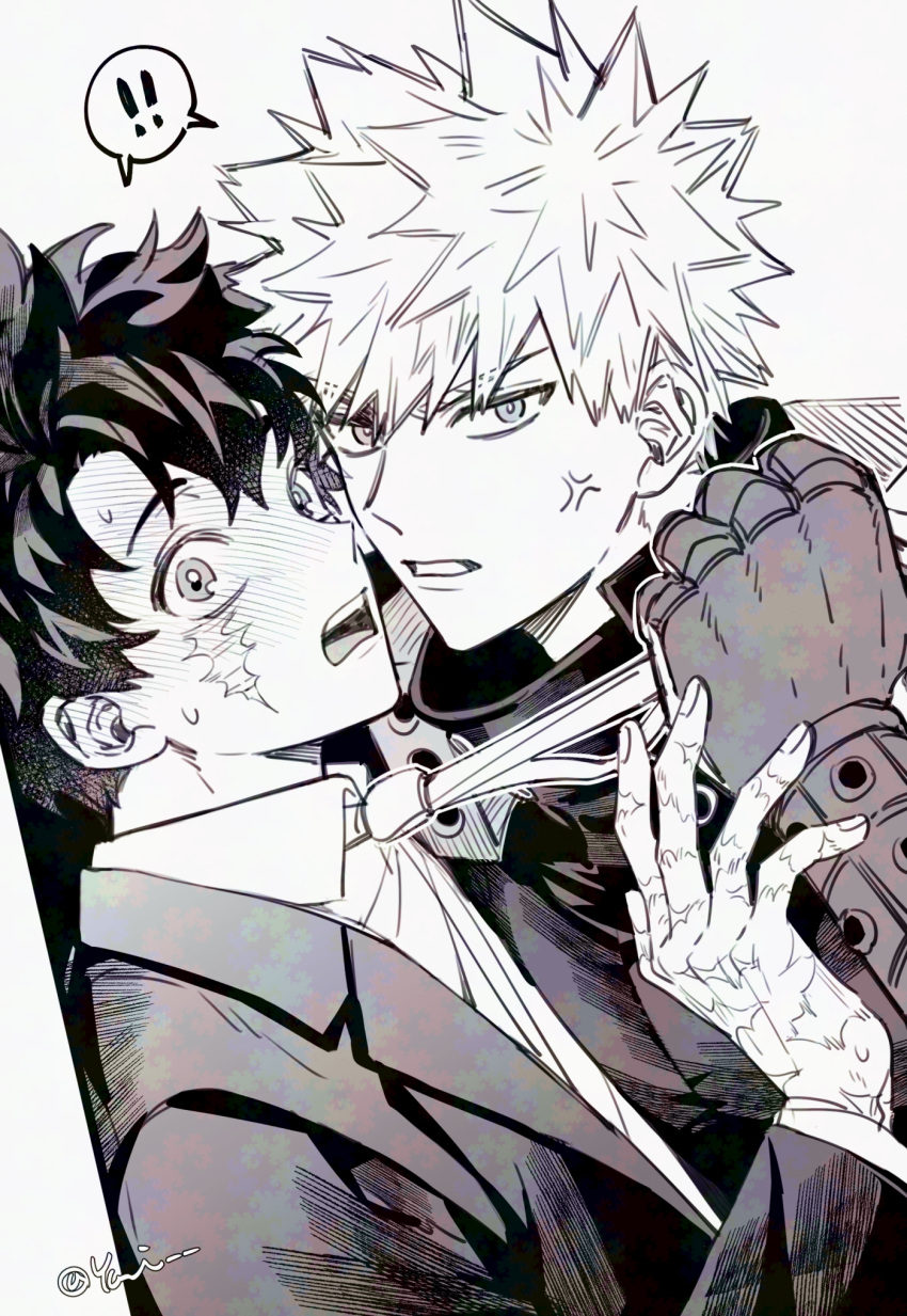 Safebooru - ! !! 2boys anger vein arm up bakugou katsuki boku no hero ...
