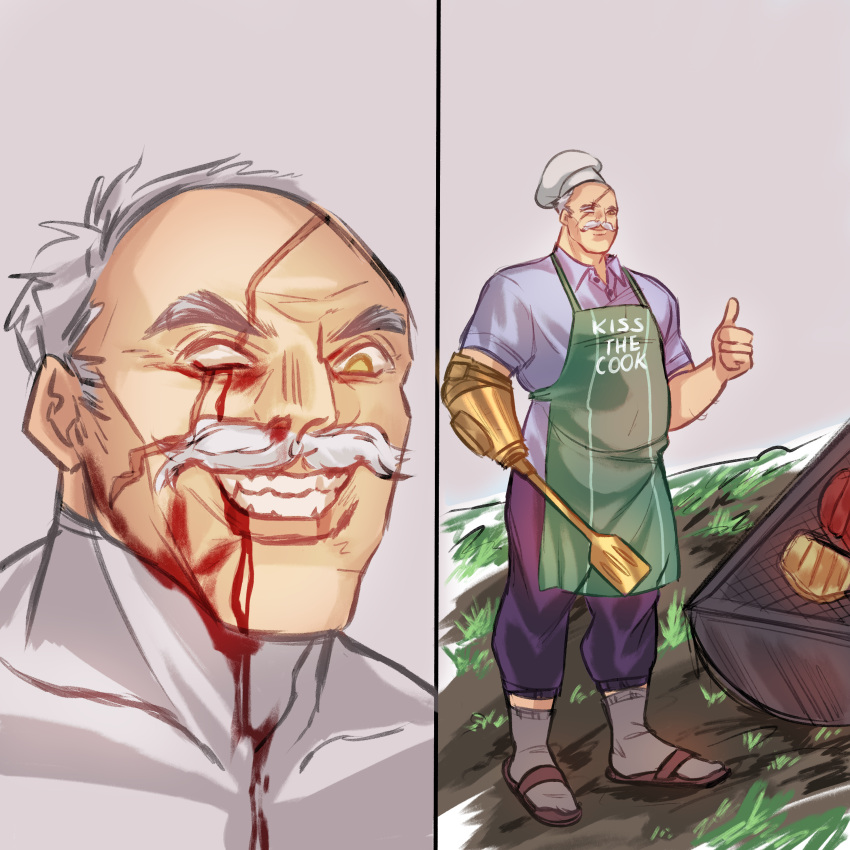 Safebooru - absurdres balding blind eye conquest (invincible) facial ...