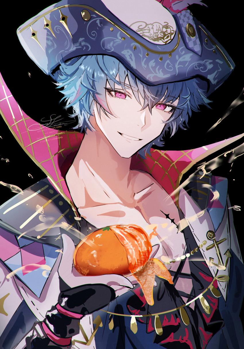 Safebooru - 1boy absurdres blue hair blue shirt brant (wuthering waves) collarbone commentary ...