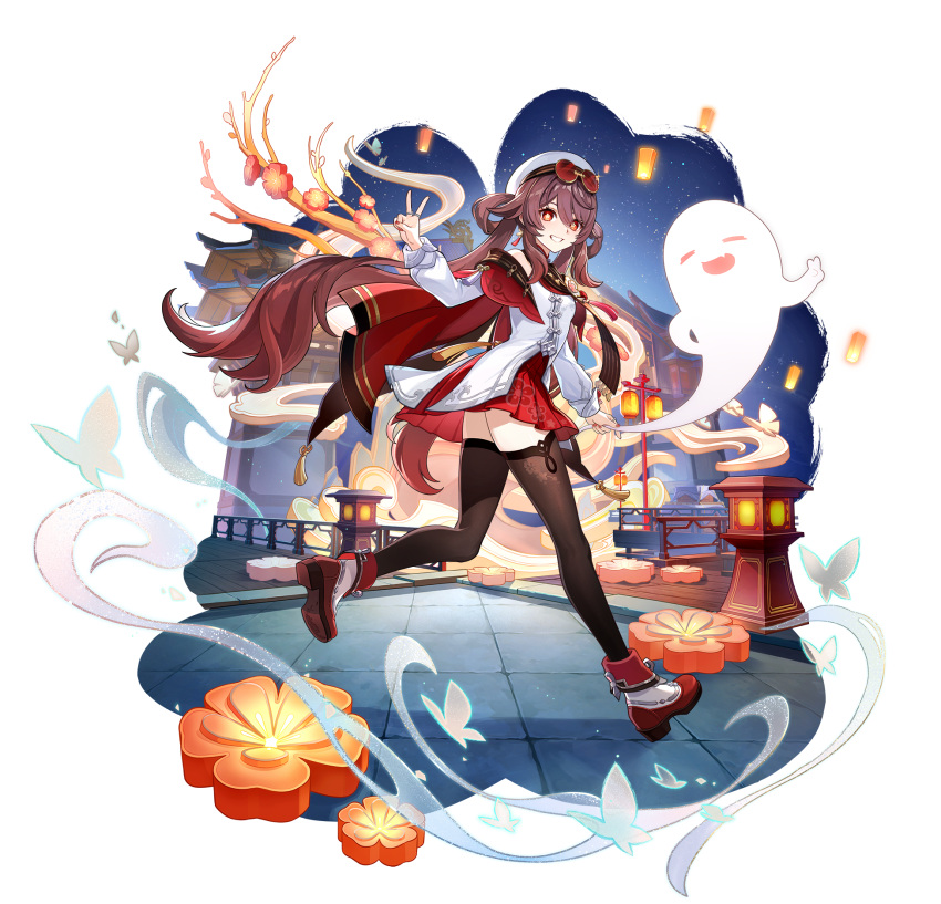 Safebooru - 1girl boo tao (genshin impact) brown hair brown thighhighs ...