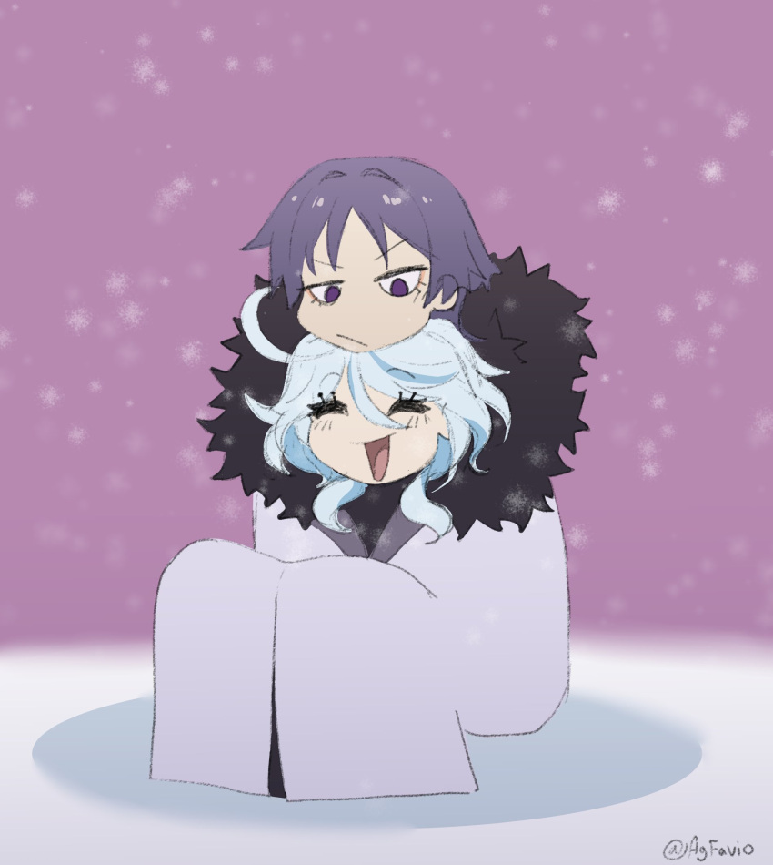Safebooru - 1boy 1girl agfavio ahoge blunt ends closed mouth coat ...