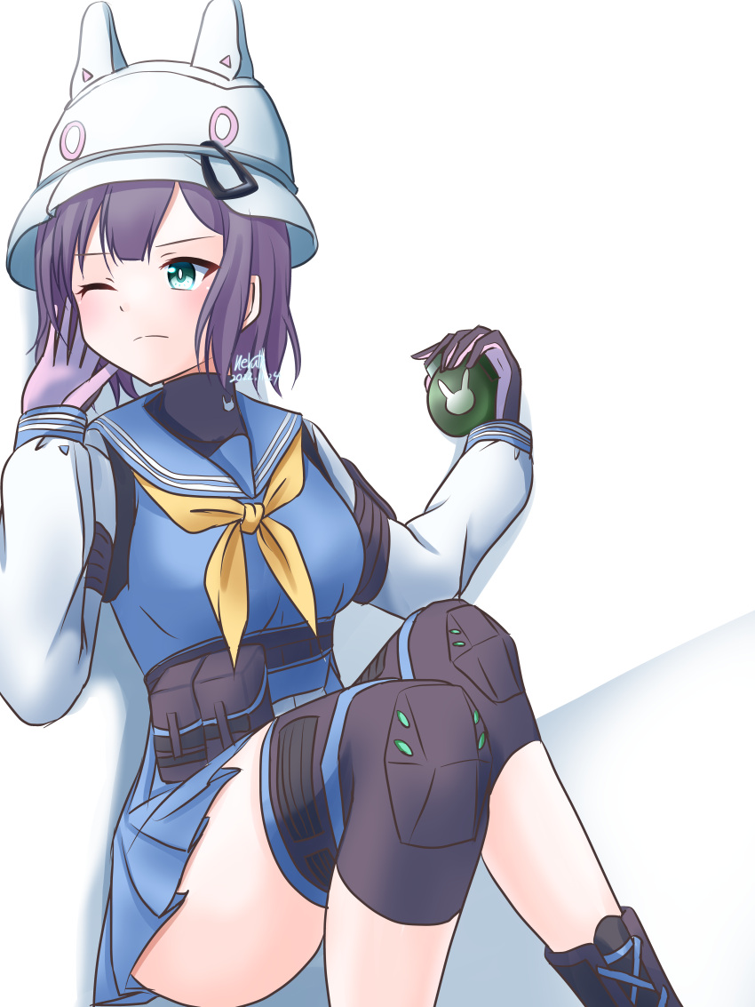Safebooru - 1girl absurdres black gloves blue archive blue serafuku gloves green eyes halo ...