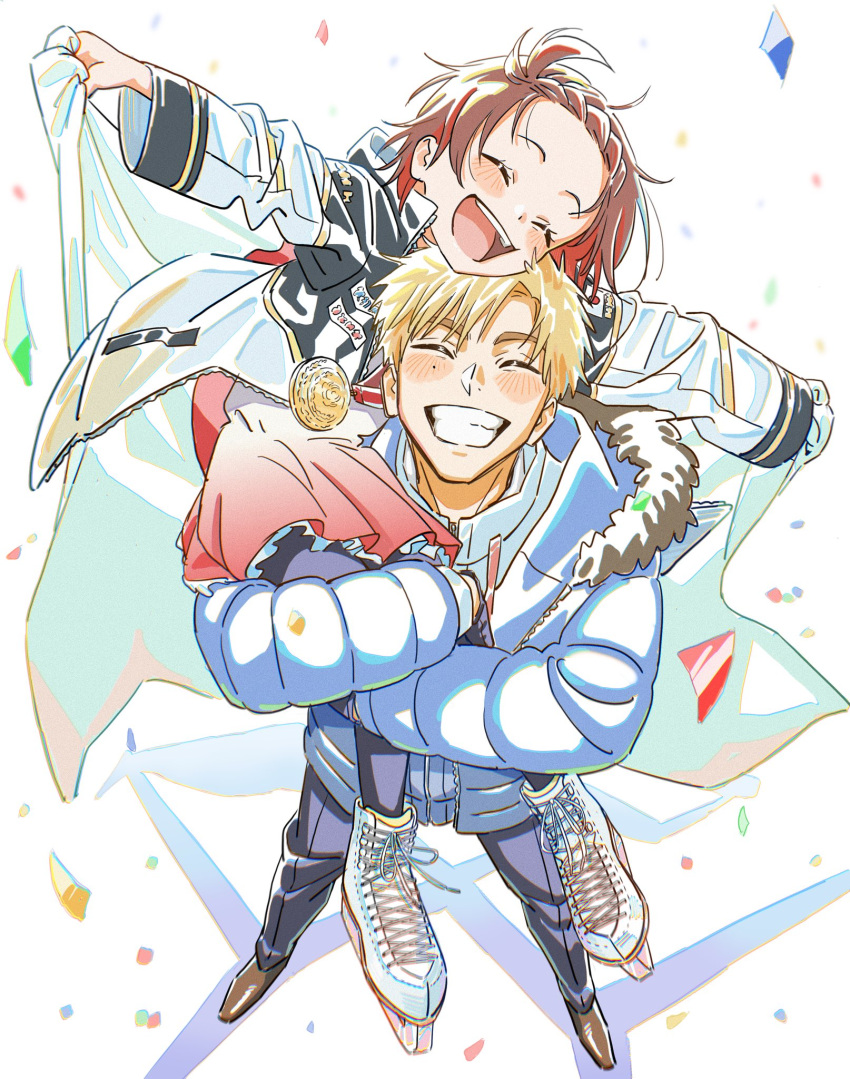 Safebooru - 1boy 1girl akeuraji tsukasa black pants black pantyhose blonde hair braid braided ...