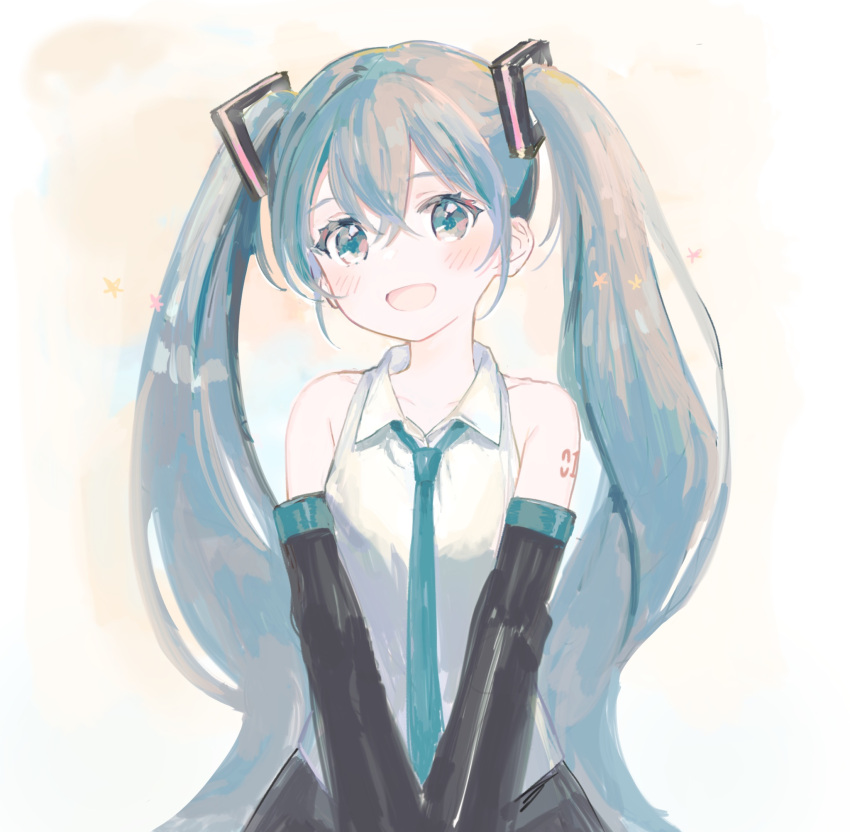 Safebooru - 1girl aqua necktie black skirt black sleeves blue hair blush collared shirt crossed ...