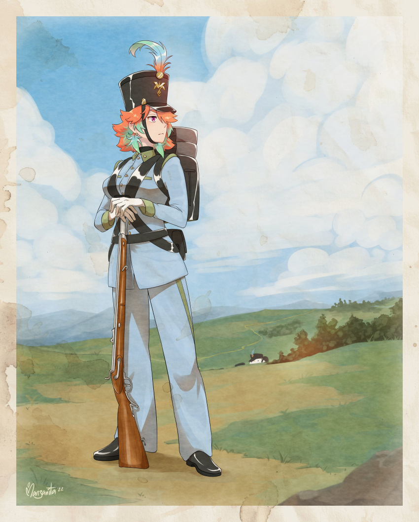 Safebooru - 1girl absurdres alternate costume backpack bag bird blue ...